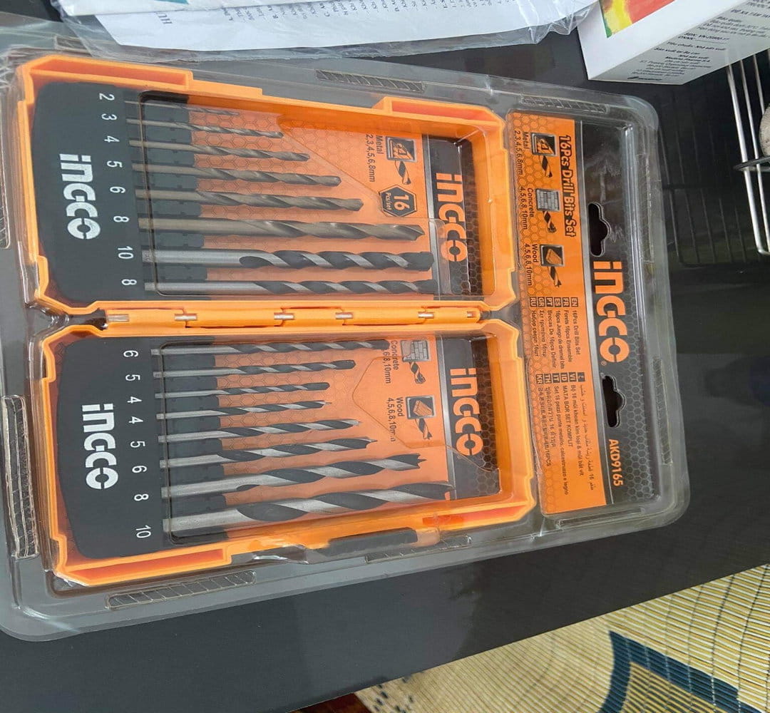 AKD9165 Bộ 16 mũi khoan kim loại, bê tông và gỗ INGCO [chính hãng]